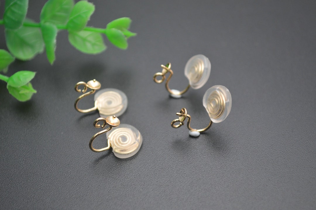 20pc 18k Gold Rubber Ear Wire Bead Cup Earring Clips Jewelry Findings ...