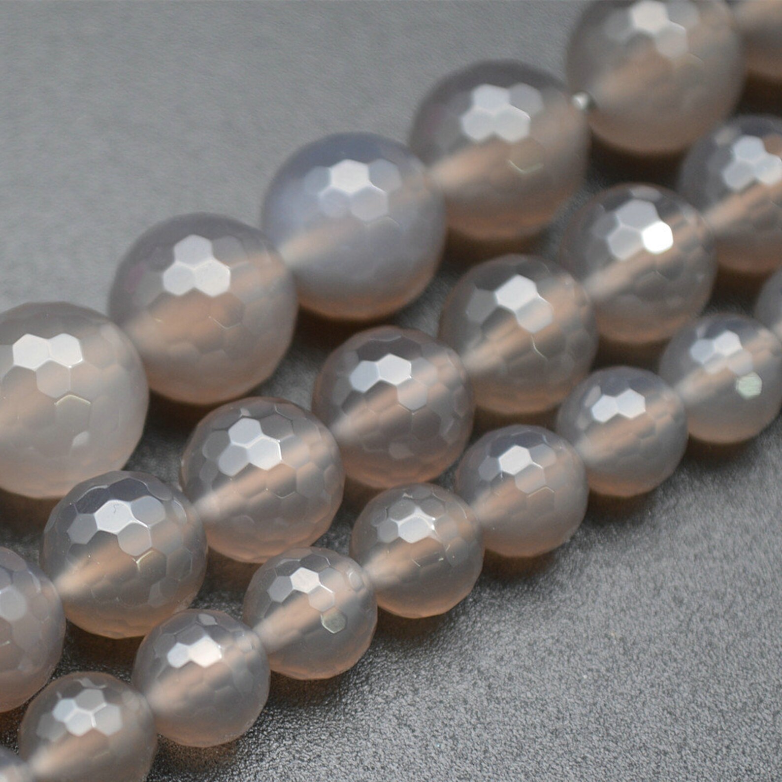 Faceted Natural Gray Agate Stone Round Loose Beads 4mm 6mm 8mm - Etsy