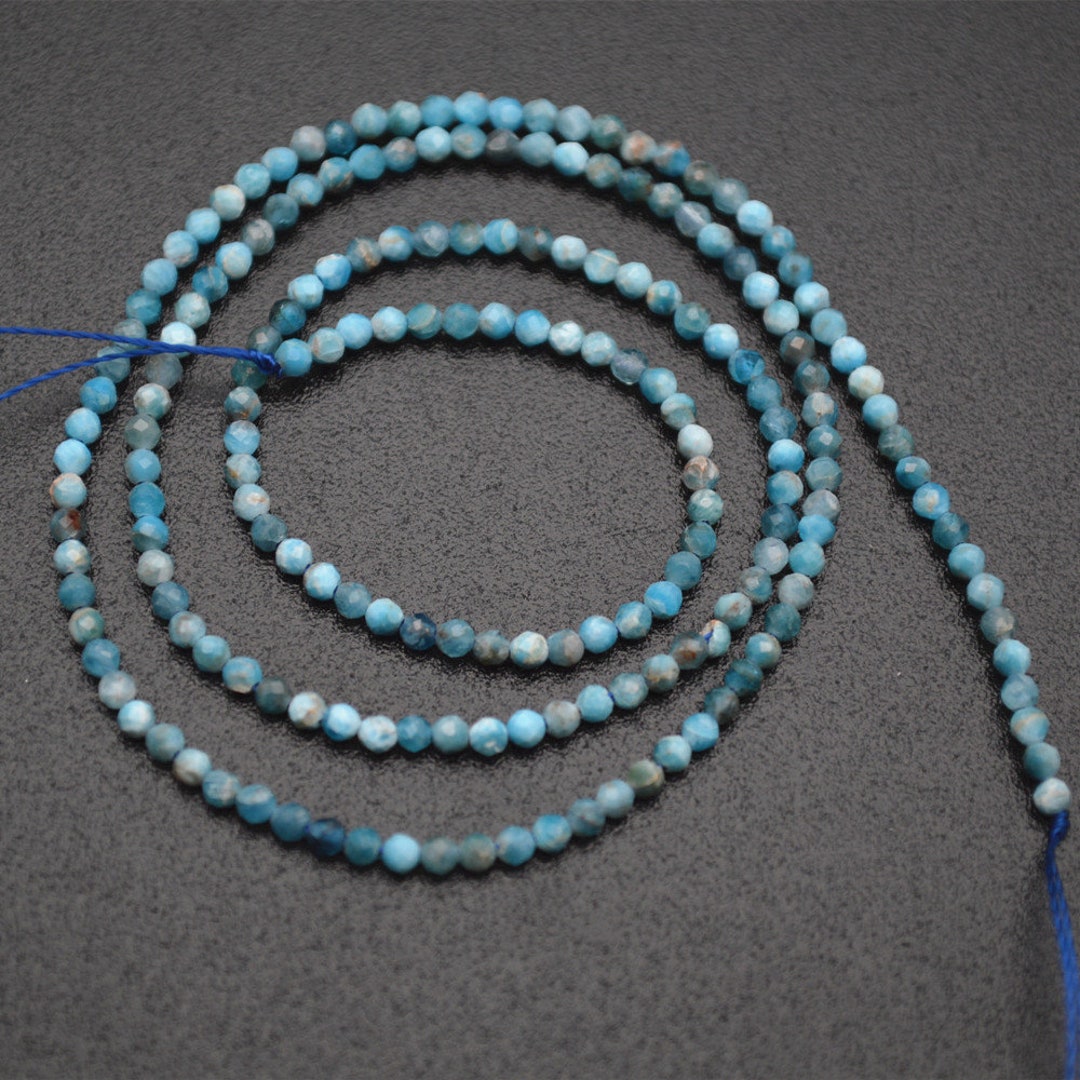 2mm Small Faceted Natural Gemstone Stone Round Loose Beads (apatite ...