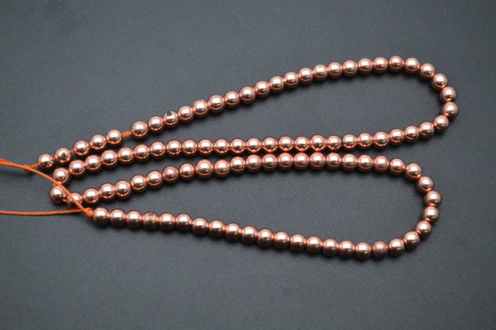 Smooth Hematite Rose Gold Color Electroplating Round Loose Beads 2mm ...