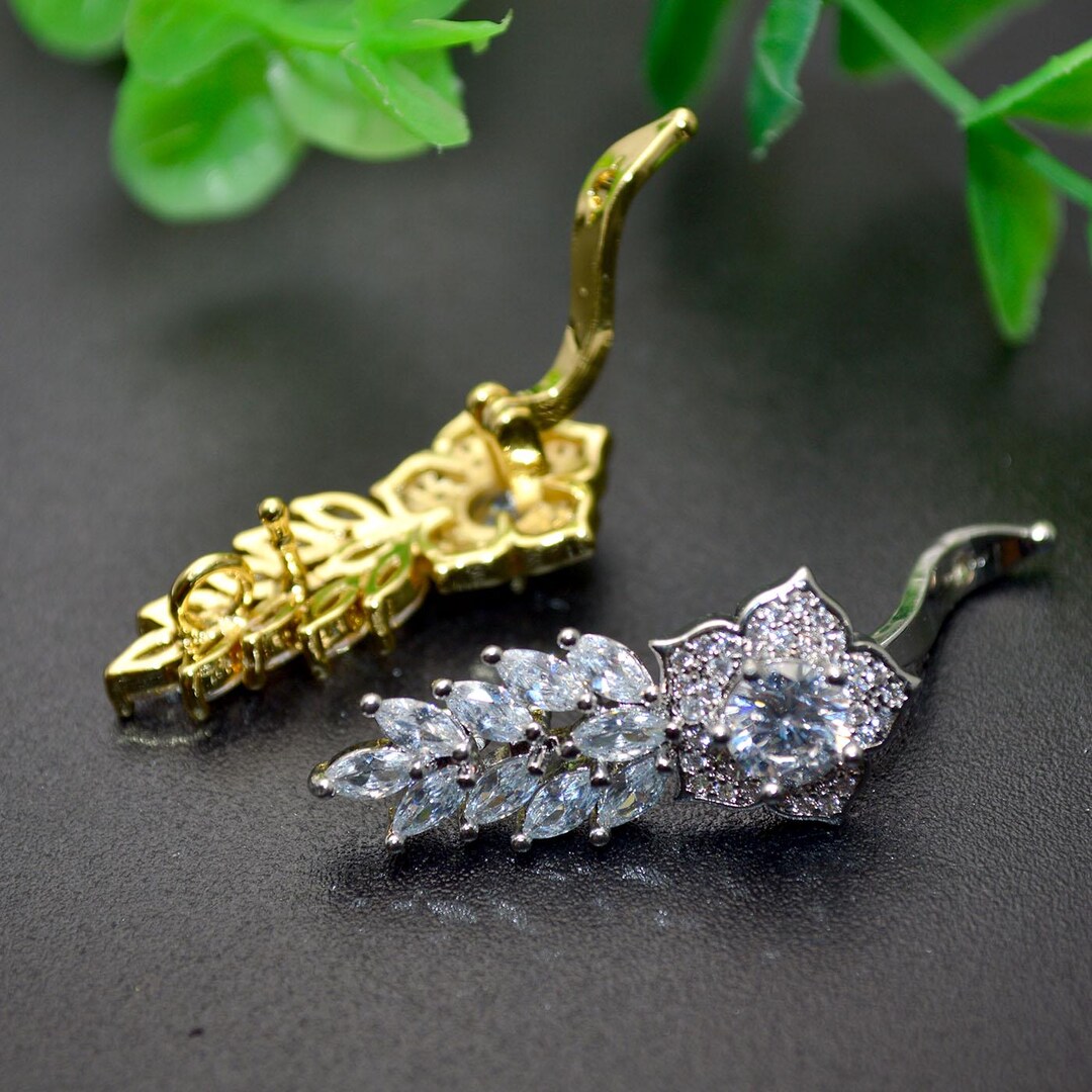 5pc Flower Leaf Shape Metal Brass Clasps Clips Necklace Links Jewelry ...