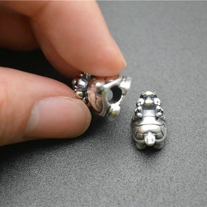 5pc S999 Silver Chinese Dragon Turtle Lucy Beads Animal Charms DIY ...