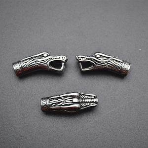 5pc Stainless Steel Snake Head Shape Metal Beads Bracelet Connectors ...