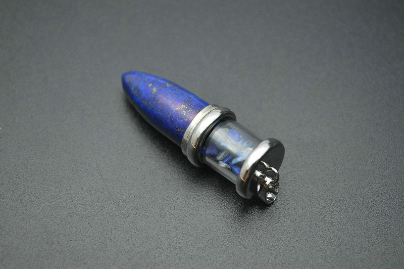 Double Layer Chips Inside Bullet Shape Natural Stone Pendant - Etsy