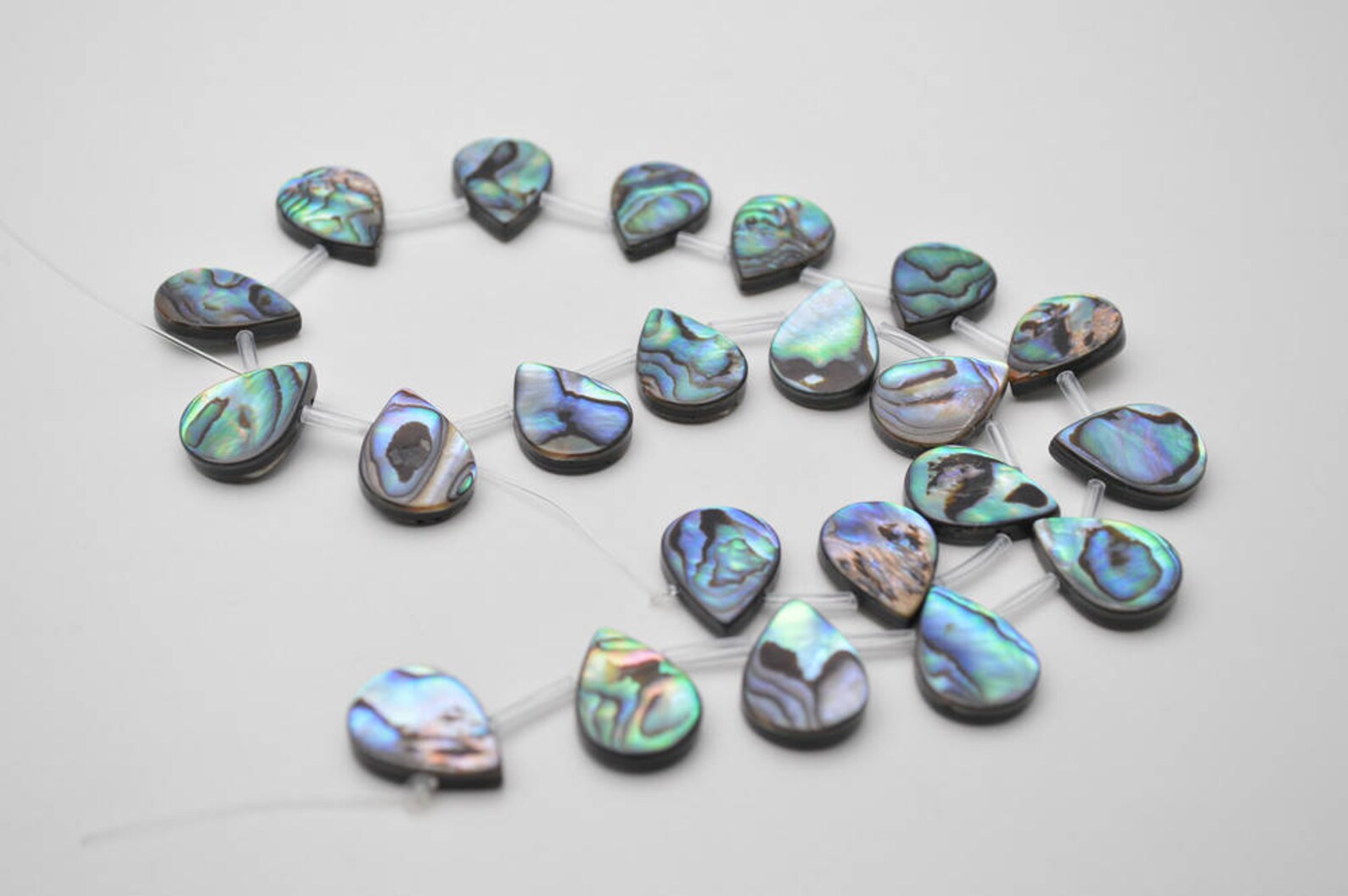 Side Drilled Natural Abalone Shell Flat Drop Jewelry Making - Etsy
