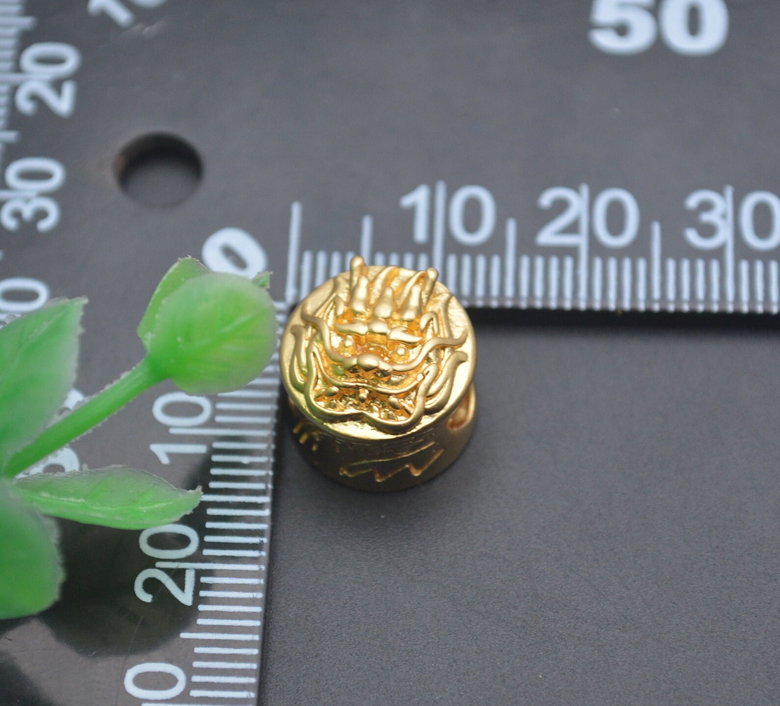 10pc 18k Gold Color Chinese Lucky Dragon Loong Head Metal Beads DIY ...