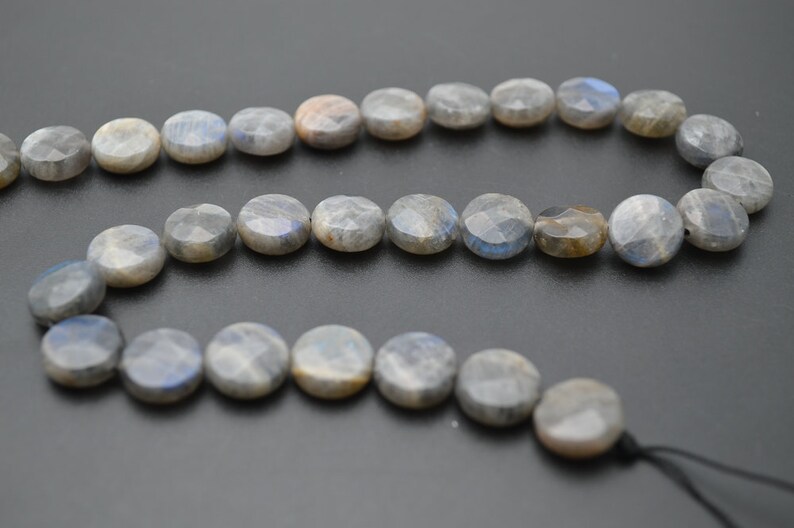 Faceted Natural Labradorite Flat Round Coin Shape Stone Loose - Etsy