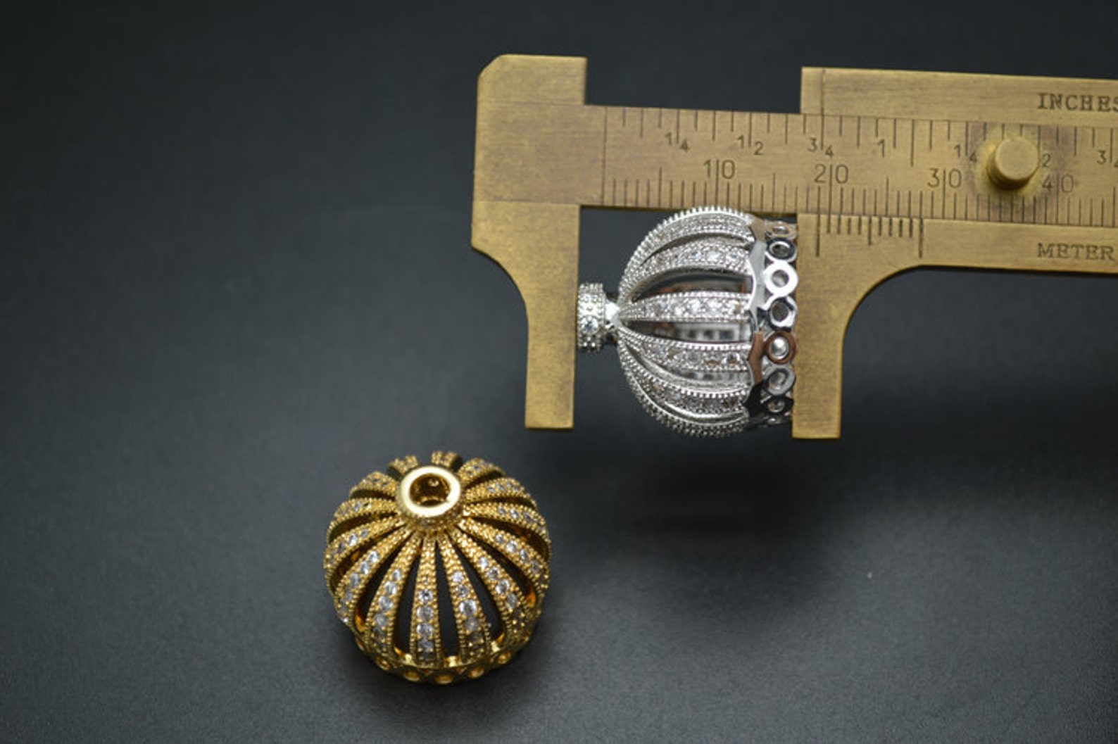 1pc 20mm Paved CZ Beads Crown Shape Bead Caps Fit Tassel - Etsy