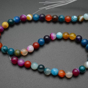 Beautiful Mix Color Agate Stone Round Loose Beads 6mm 8mm 10mm Jewelry ...