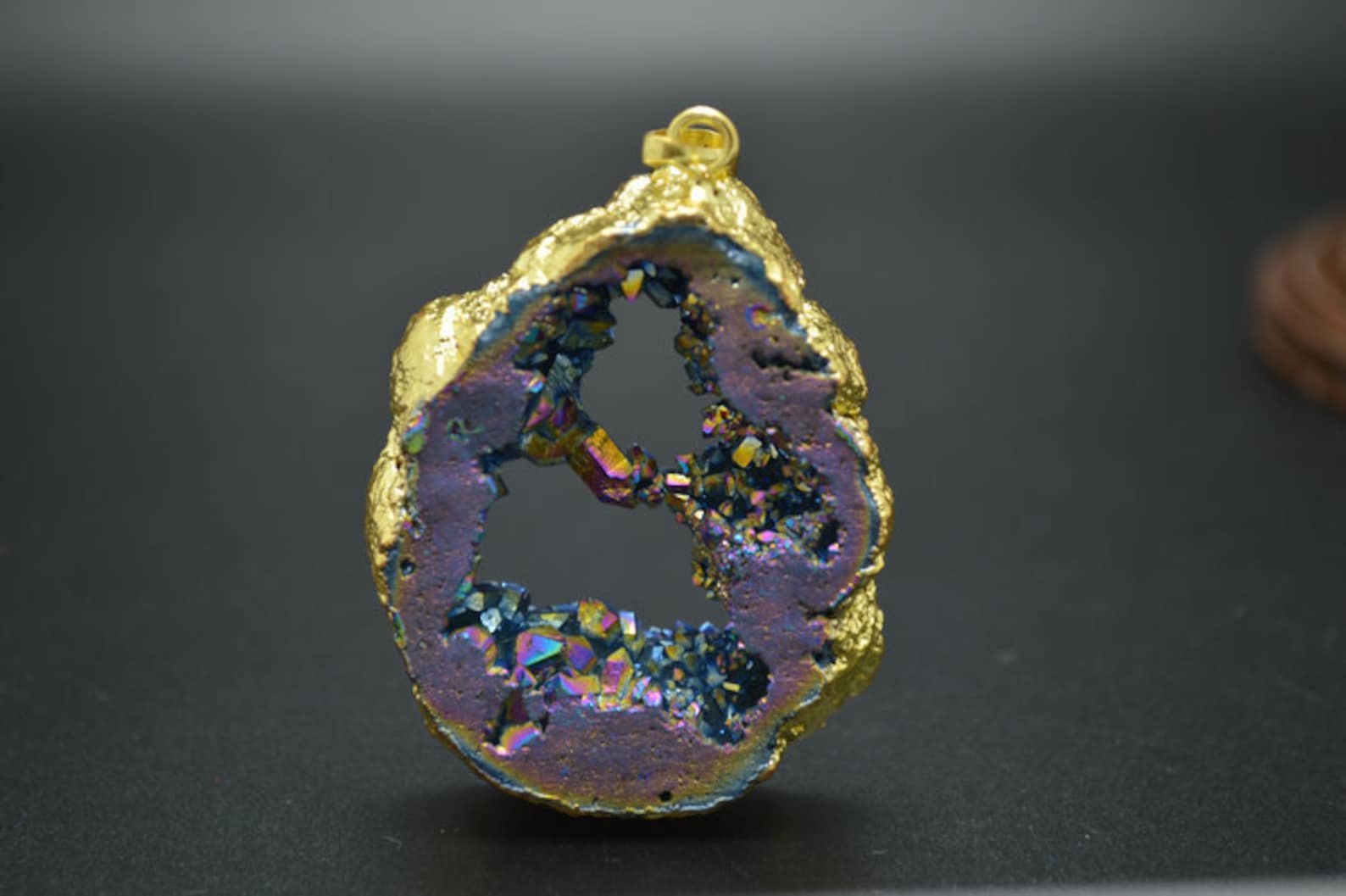 1pc Rainbow Color Titanium Electroplating Geode Druzy Agate - Etsy