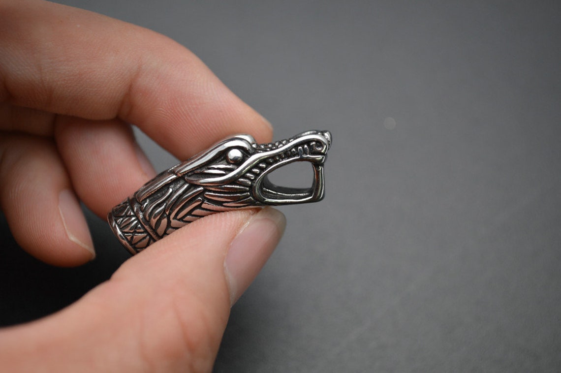 5pc Stainless Steel Snake Head Shape Metal Beads Bracelet | Etsy