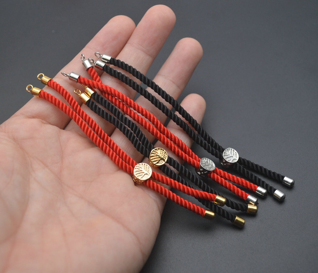 10pc Red Black Color Chinese Cord Charm Bracelet Chains Links for ...