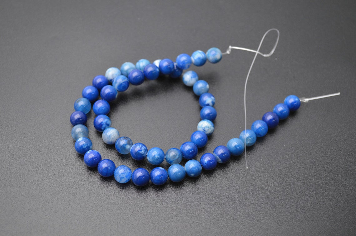 8mm Smooth Fire Agate Stone Round Beads Beautiful Veins DIY Jewelry ...
