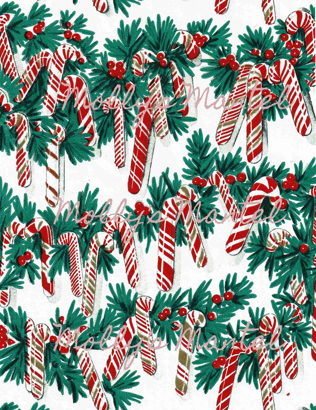 Digital Download Printable Christmas Wrap Paper Retro Vintage Scrapbook ...