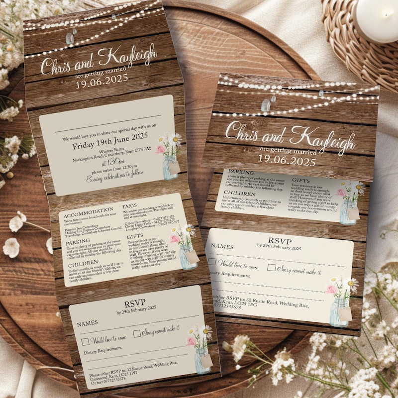 Rustic Wedding Invitations - Etsy UK