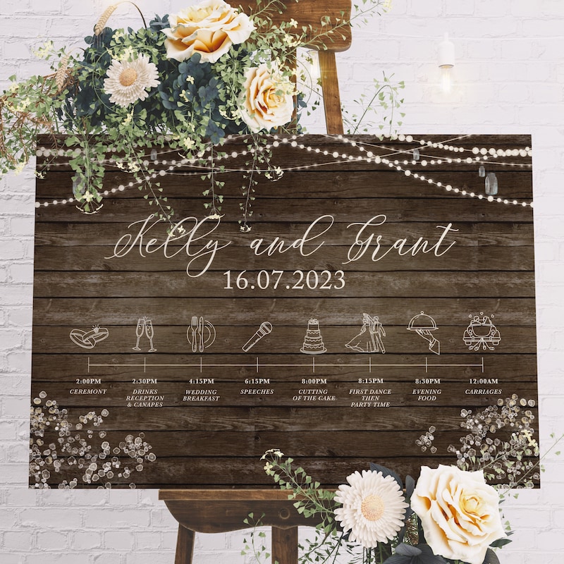 Wedding Timeline Sign - Etsy