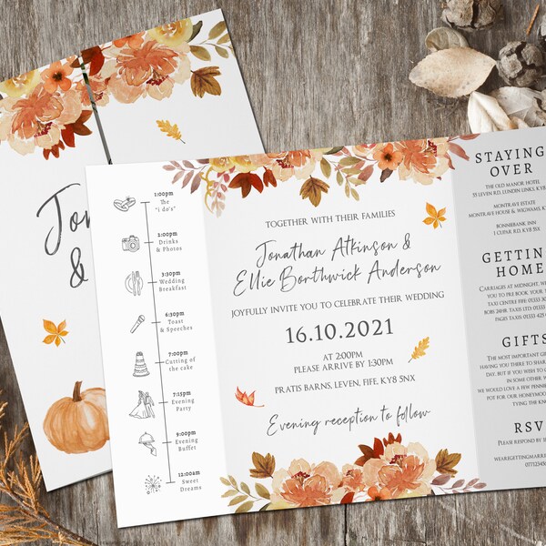 Wedding Invitation Autumn - Etsy