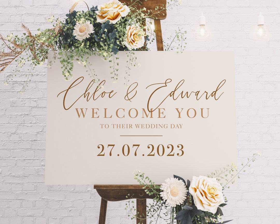 Neutral Boho Wedding Sign, Simple Welcome Wedding Sign, Boho Wedding ...