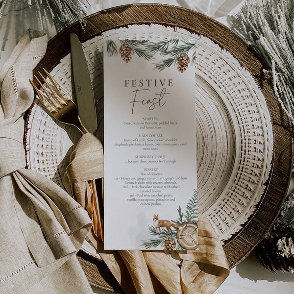 Rustic Menu Cards - Etsy