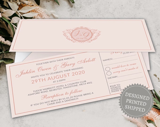 Victoria Luxury Folding Wedding Invitations & Save the Date. Rich and ...