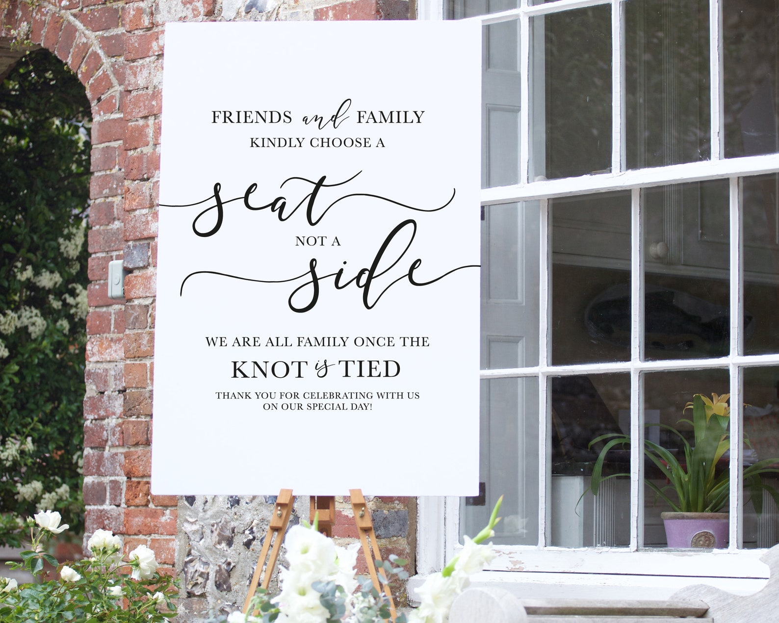 Pick a Seat Not a Side Wedding Sign Wedding Ceremony Sign | Etsy