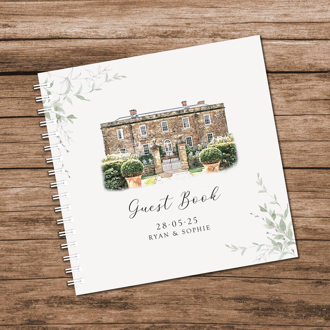 Venue Painting Wedding Guestbook, Venue Sketch Wedding Guest Book ...