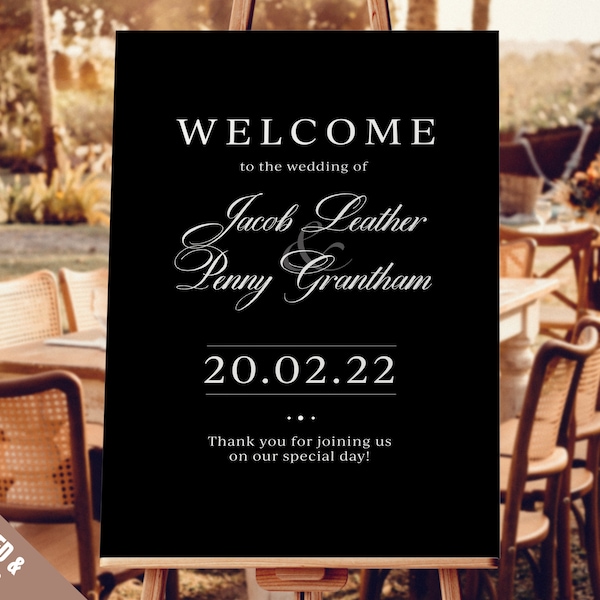 Large Simple Wedding Welcome Sign - Etsy
