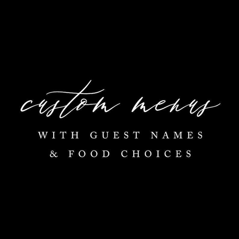 Add-on: Personalised Menu Merge - Custom Guest Name & Meal Choice ...