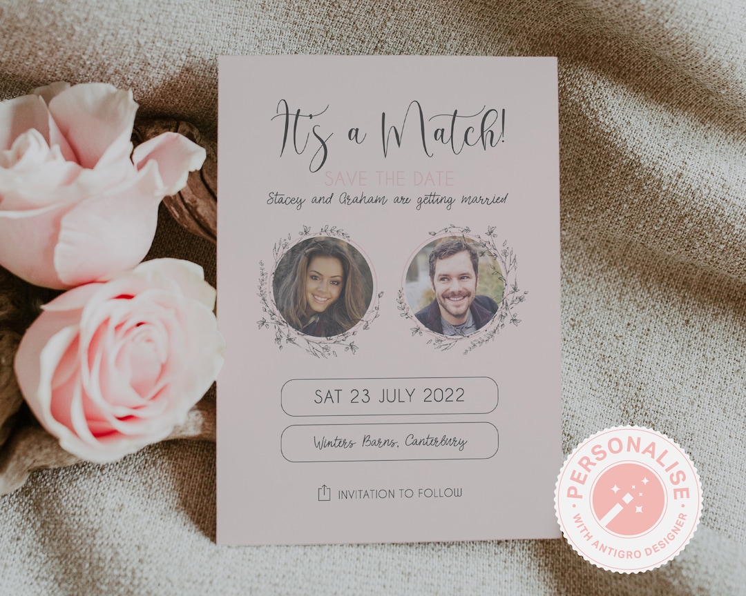 Fun Save the Date Cards, Unique Wedding Save the Dates, Its a Match ...