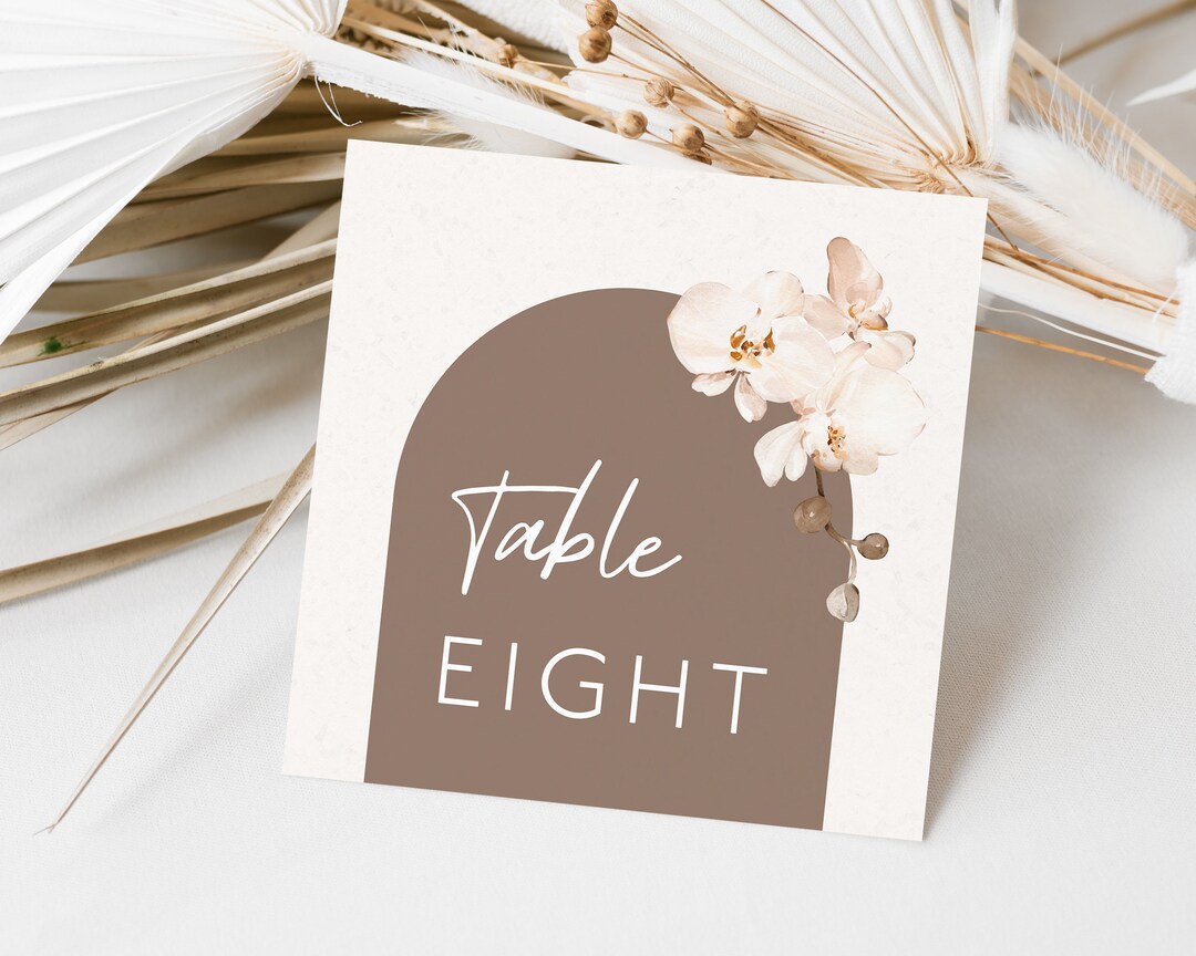 Arched Boho Table Numbers, Nude Wedding Table Numbers, Printed Table ...