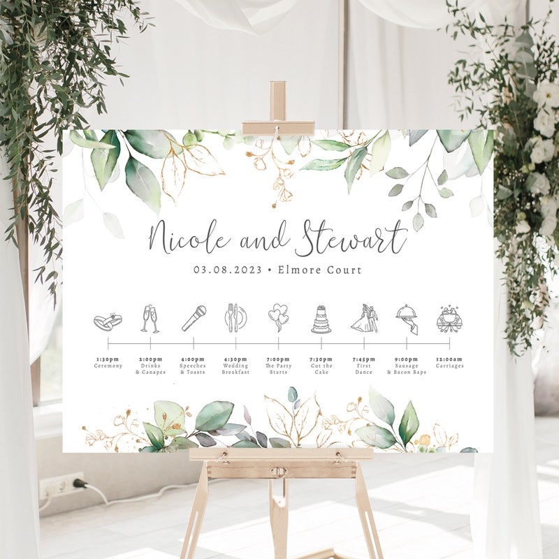 Wedding Timeline Sign - Etsy