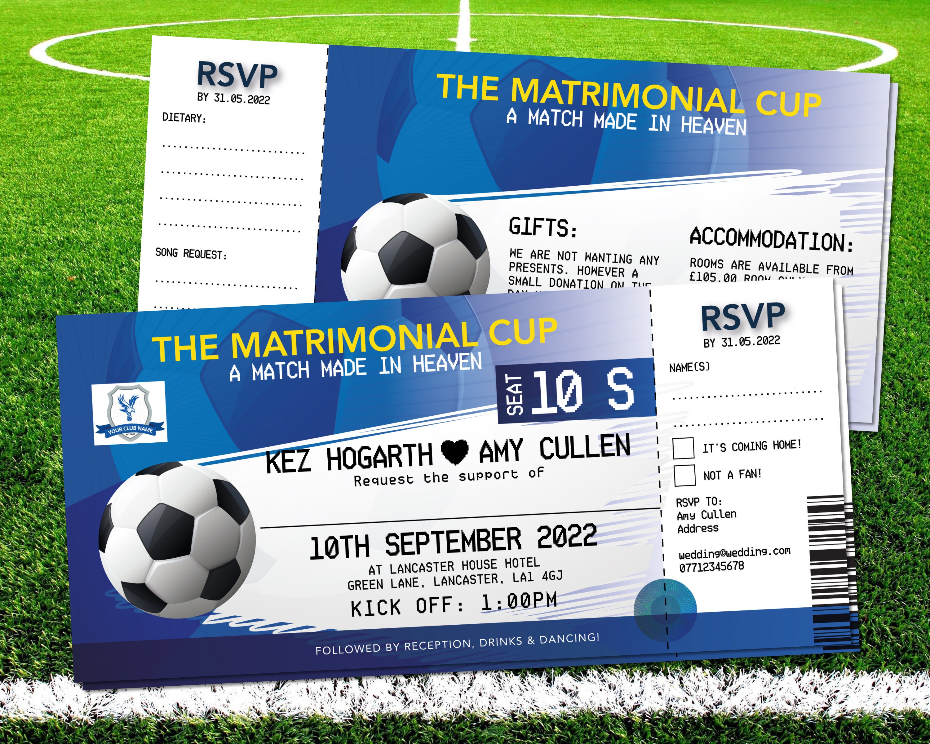 Football Ticket Wedding Invitations
