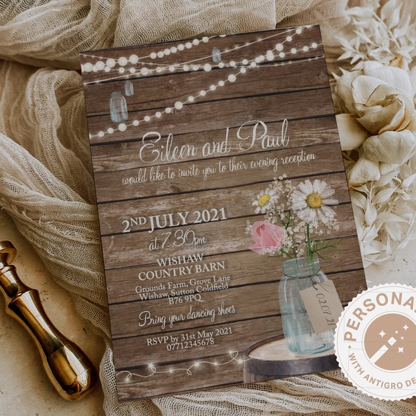 Rustic Wedding Invitation - Etsy