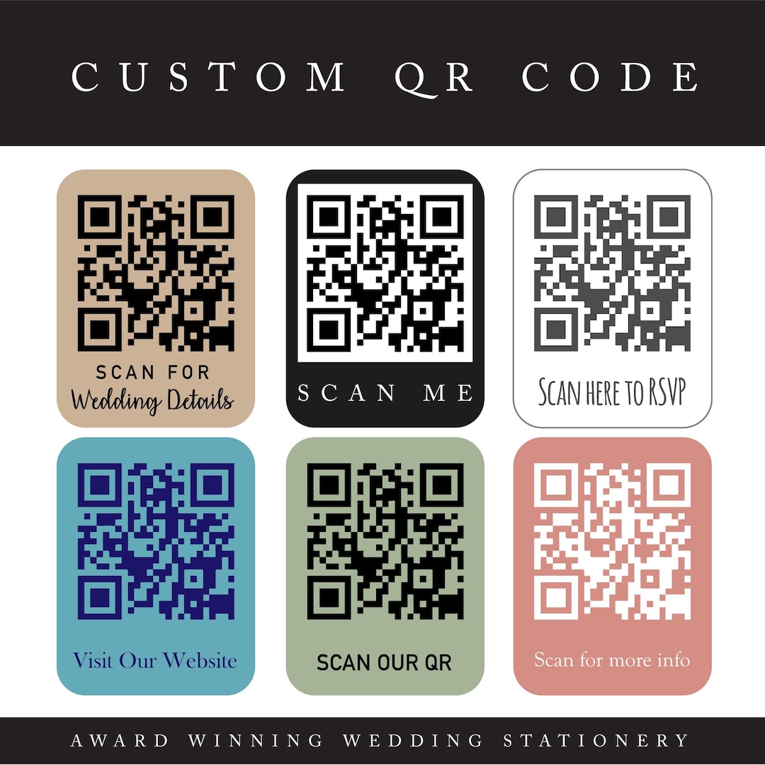 Personalised QR Codes, Qr Code for Wedding Invitation, QR Code for RSVP, Qr Code for Any Purpose ...