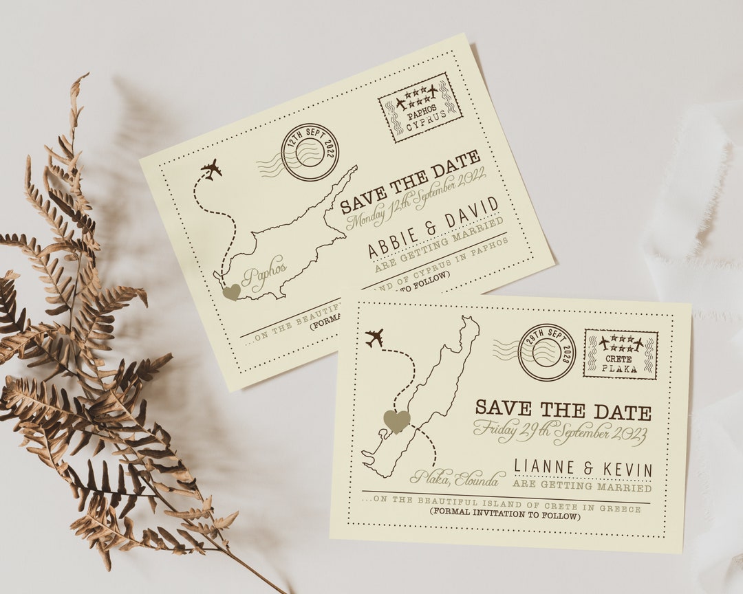 Beach Wedding Save the Date Destination Save the Date Abroad - Etsy