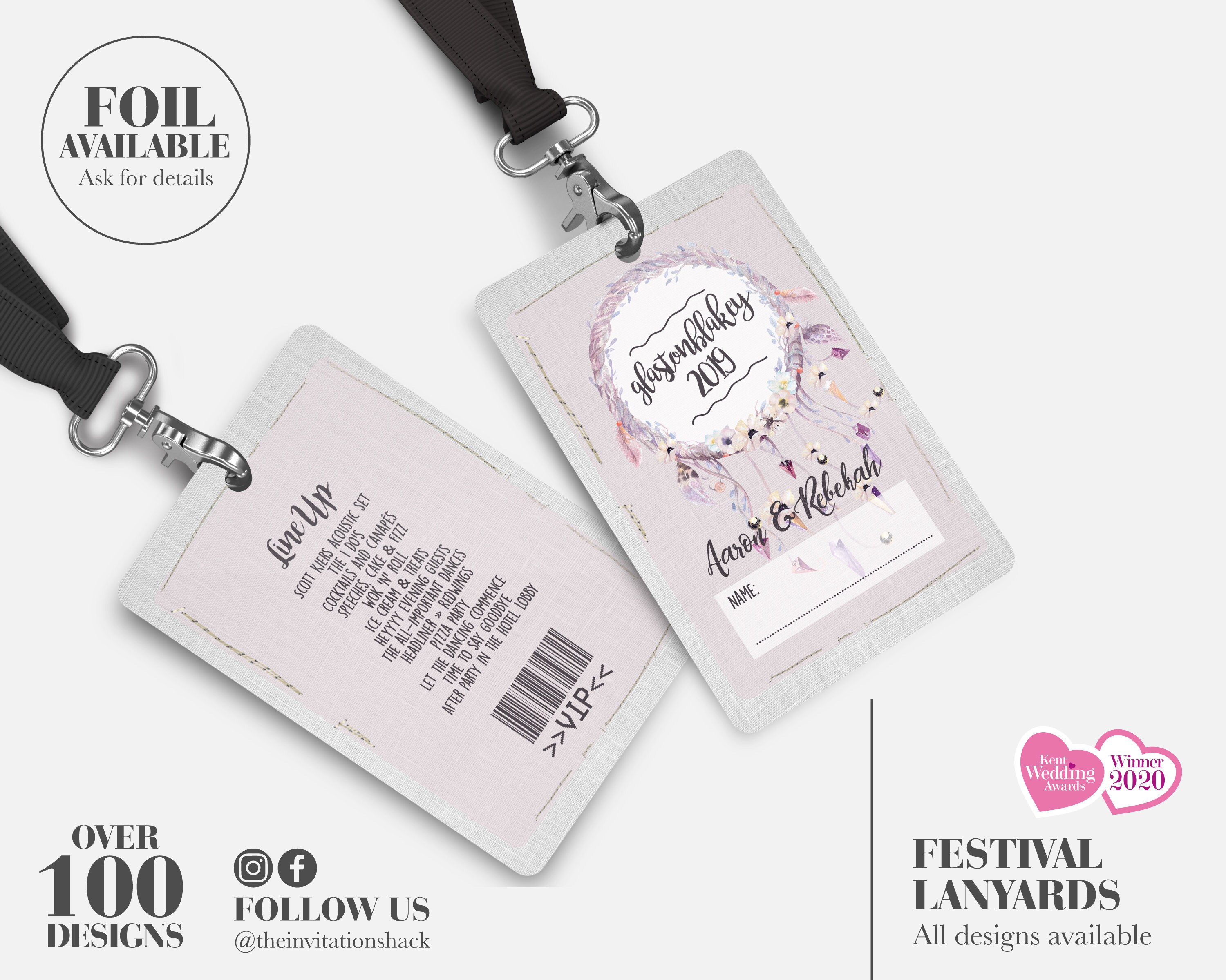 Personalised Festival Wedding Lanyards: VIP Pass Keepsake - Etsy