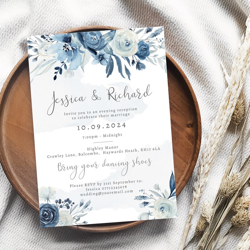 Dusty Blue Wedding Invitations - Etsy