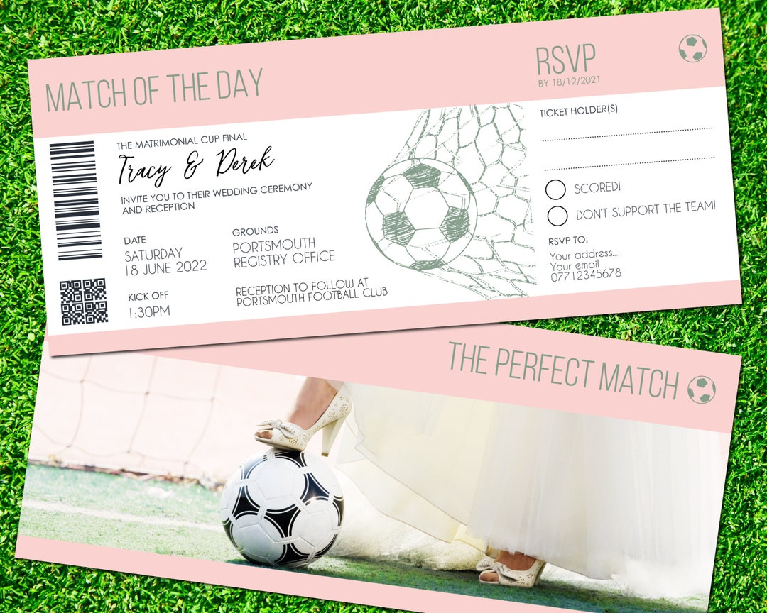 Football Wedding Invitations, Perfect Match Invite, Soccer Wedding ...