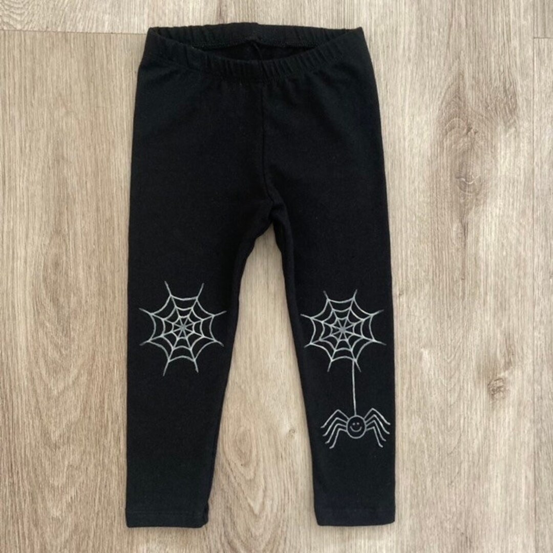Kids Spider Costume Leggings, Toddler Spider Pants, Baby Spider Web ...