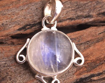 Stunning Natural Moonstone Round Shape Gemstone Pendant 925 - Etsy