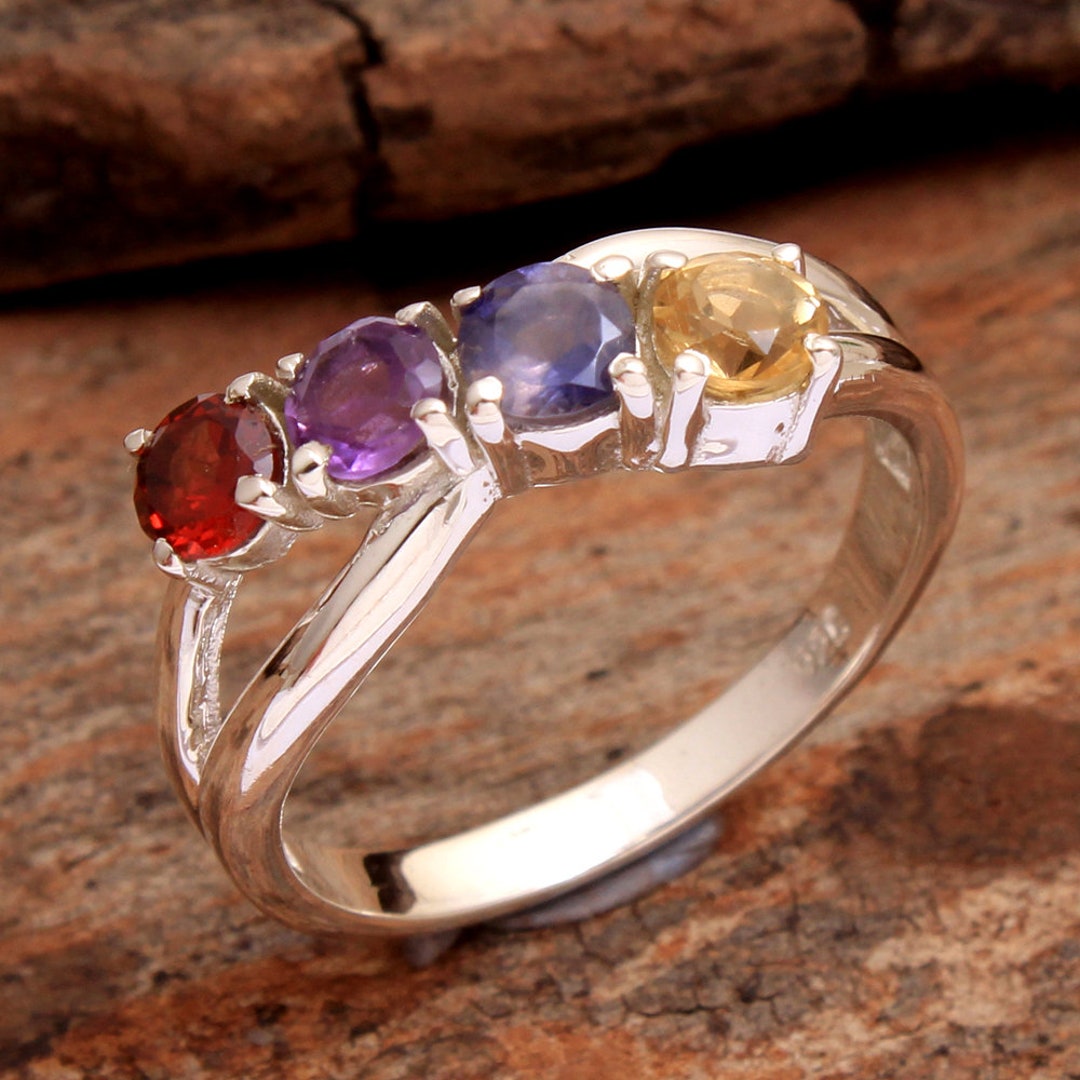 925 Silver Ring, Multi Stone Ring, Handmade Ring, Designer Ring, Party ...