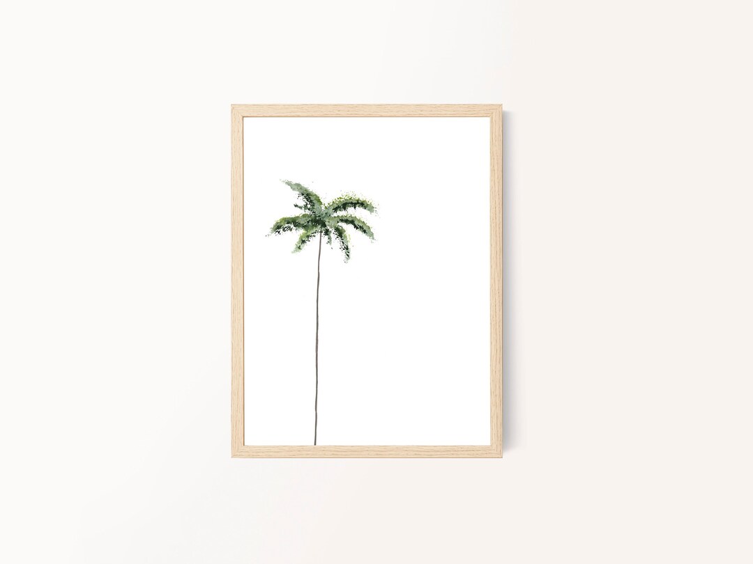 Modern Palm Tree Art Print - Minimalist Coastal Home Decor, Digital ...