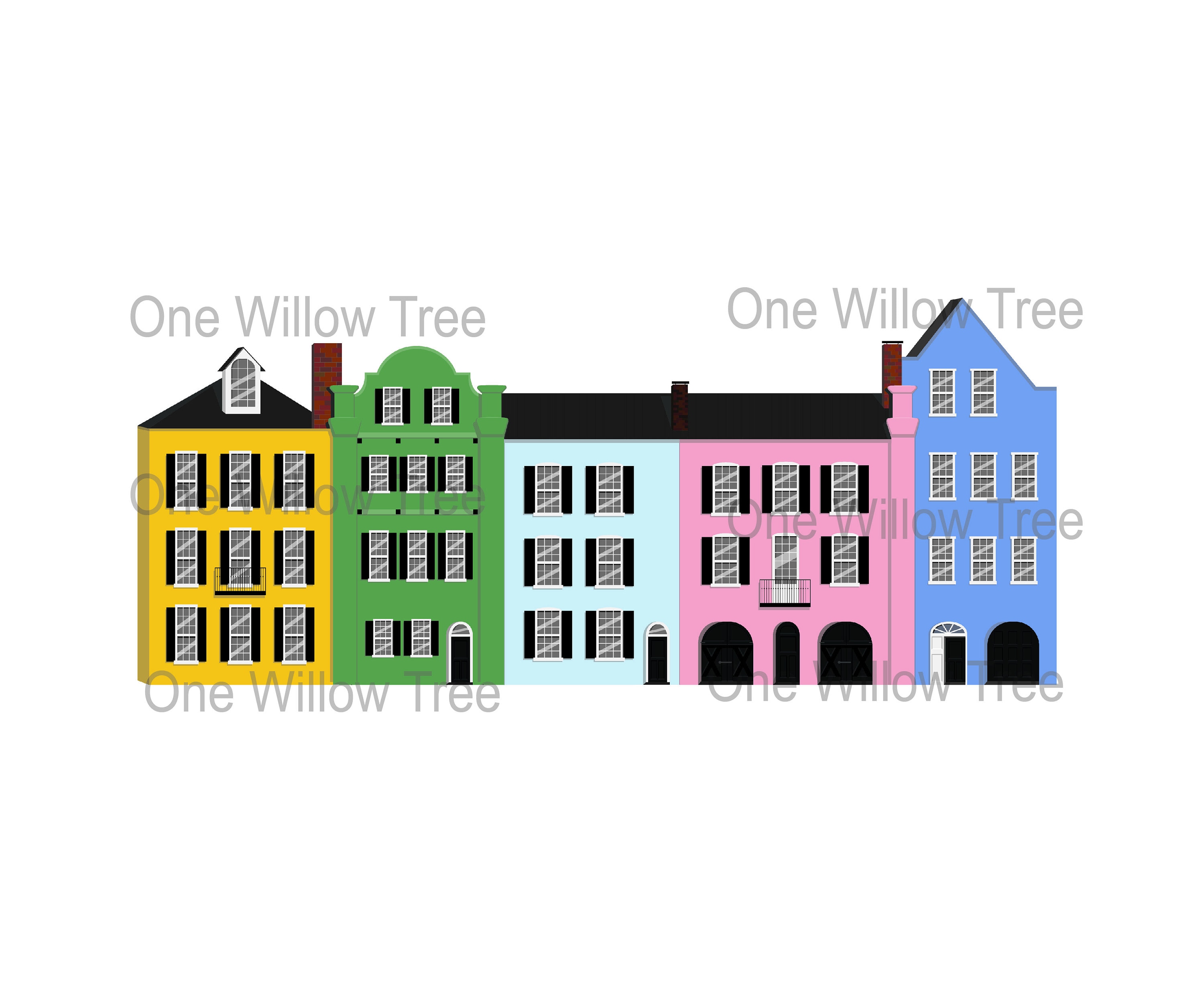 Rainbow Road Art Print Charleston Decor Rainbow Row - Etsy