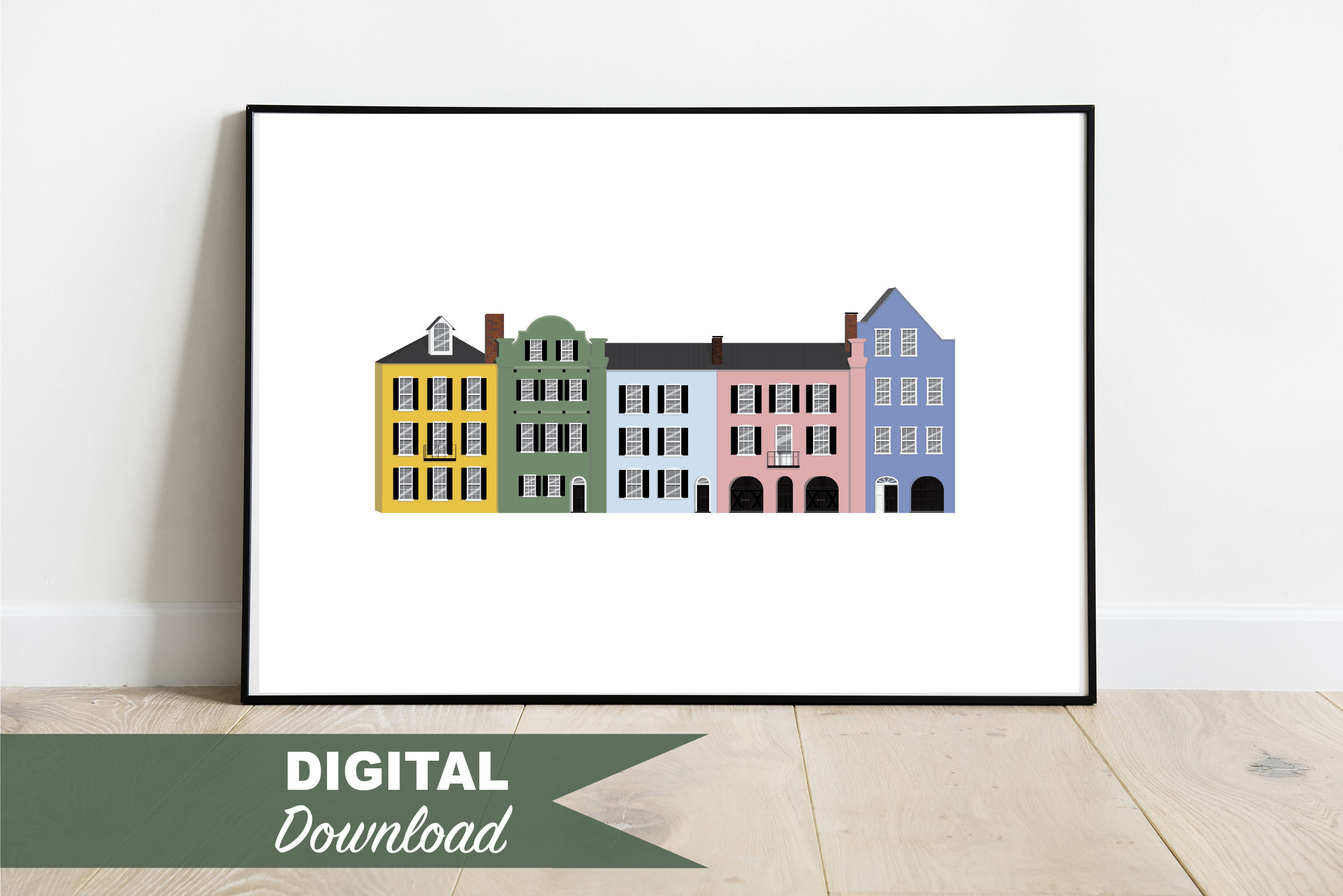 Rainbow Road Art Print Charleston Decor Rainbow Row - Etsy