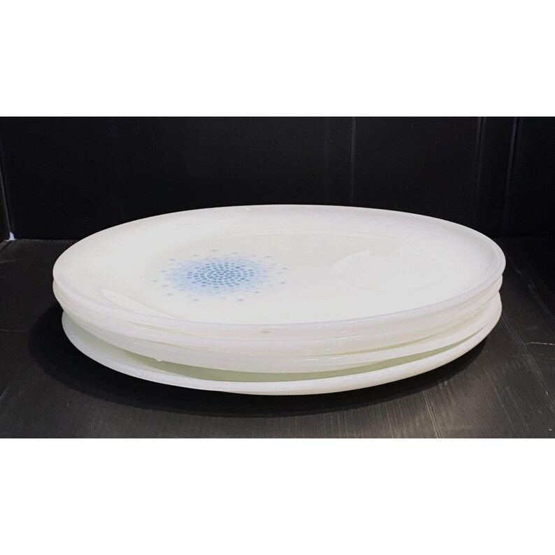 Vintage MCM Anchor Hocking Fire King Blue Mosaic 4-snack Plates - Etsy