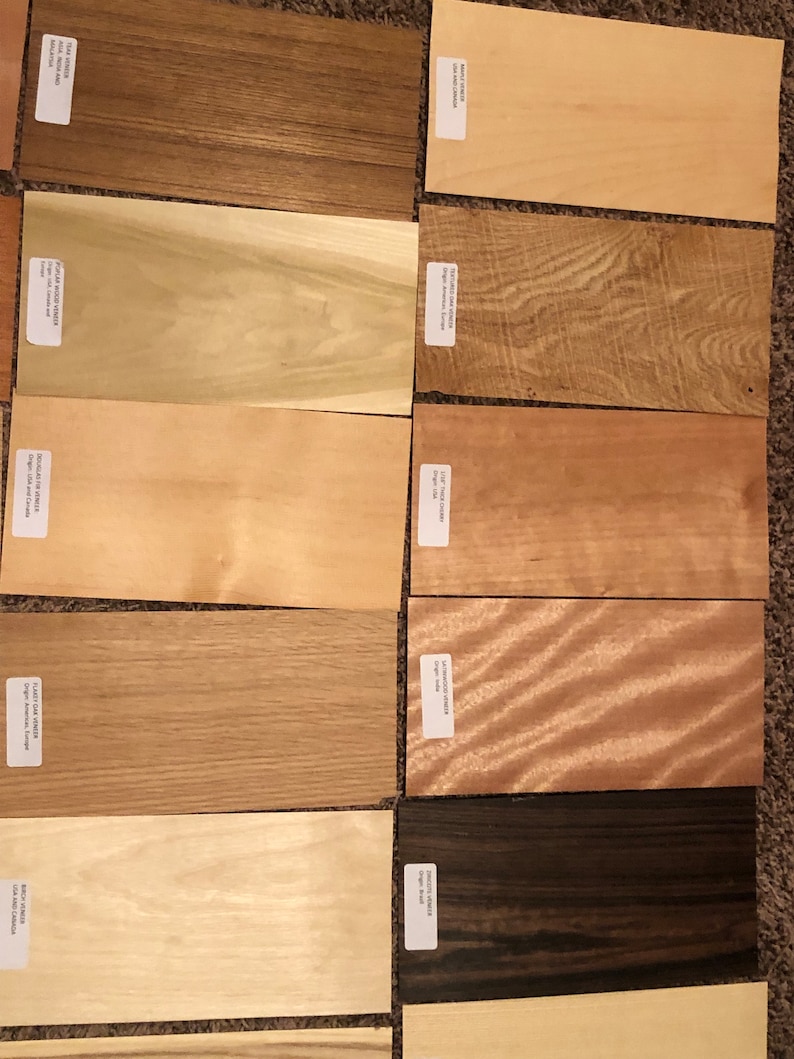 Wood Veneer Art Pack: 40 Labeled Exotic & Domestic Pieces (6" X 12") - Etsy