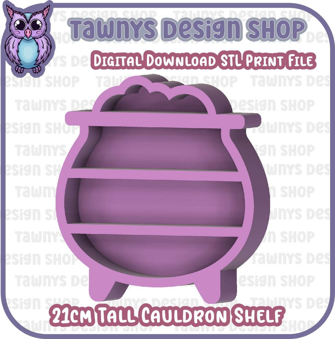 Cauldron Shelf Trinket Shelf STL File, 3D Printing Design, (digital ...