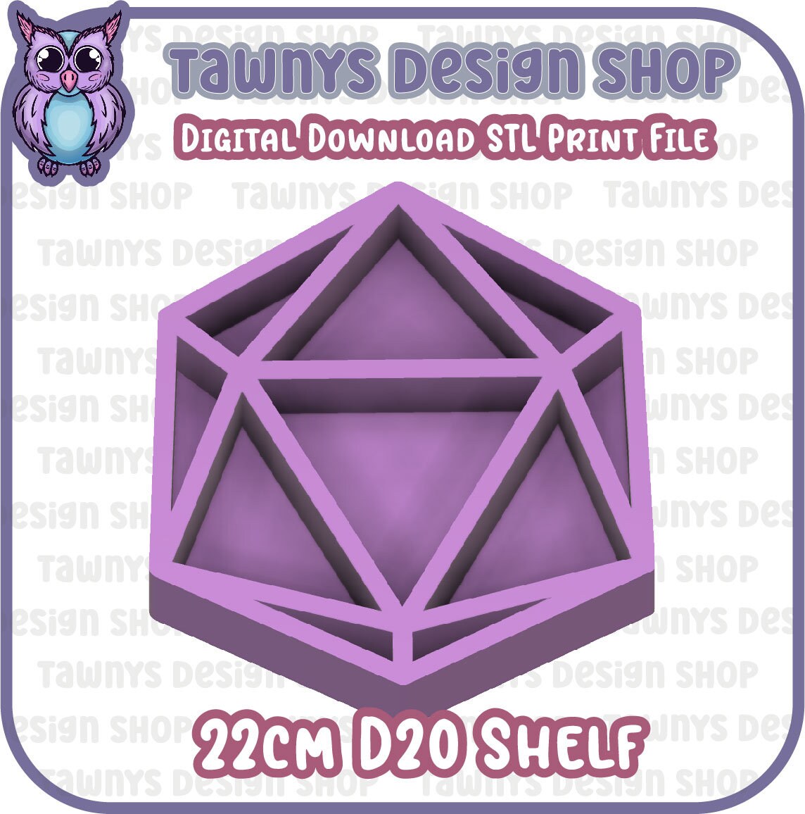 D20 Shelf Mold Blank STL Print File, Molding Blank, 3D Printer File STL ...