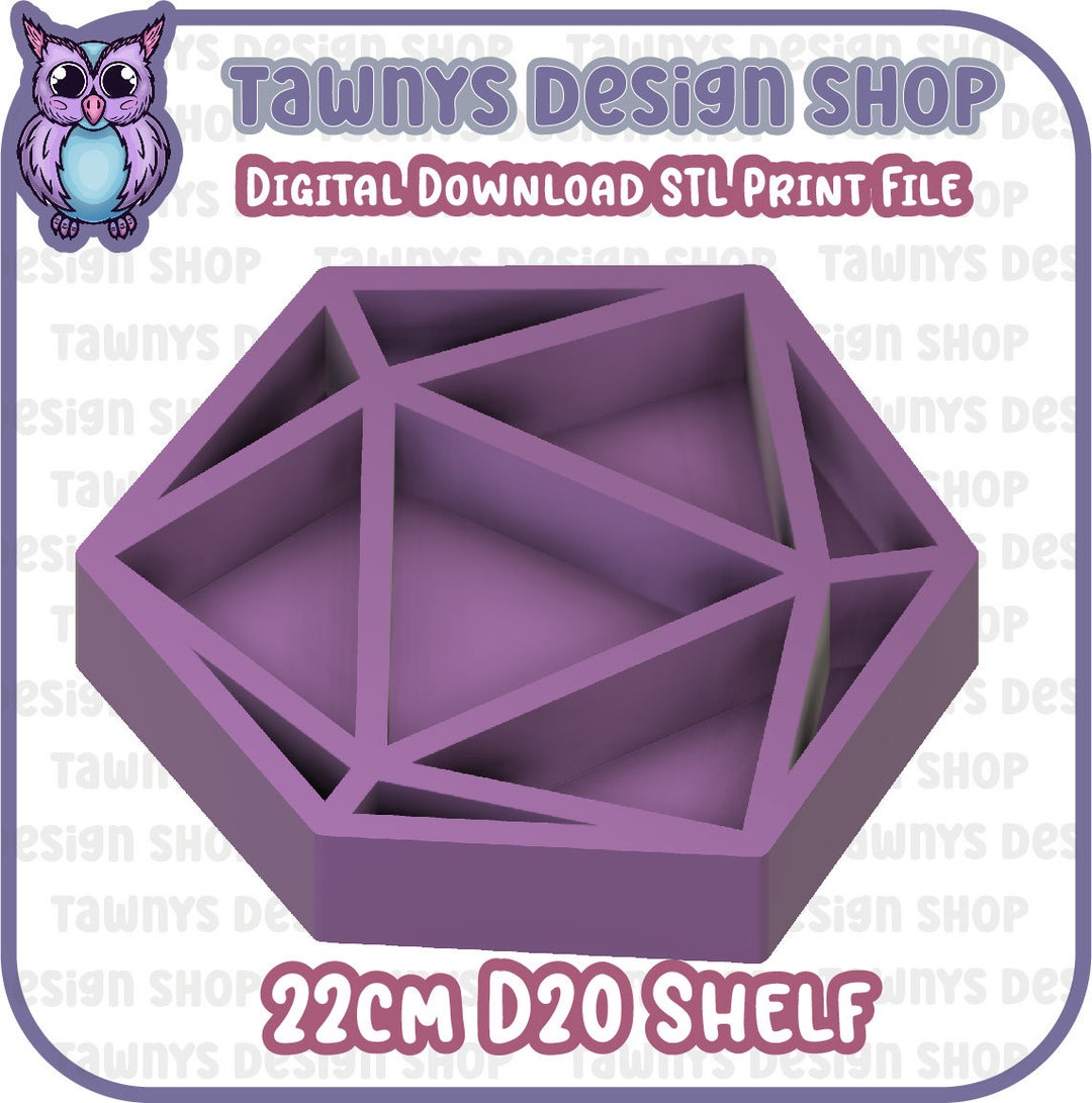 D20 Shelf Mold Blank STL Print File, Molding Blank, 3D Printer File STL ...