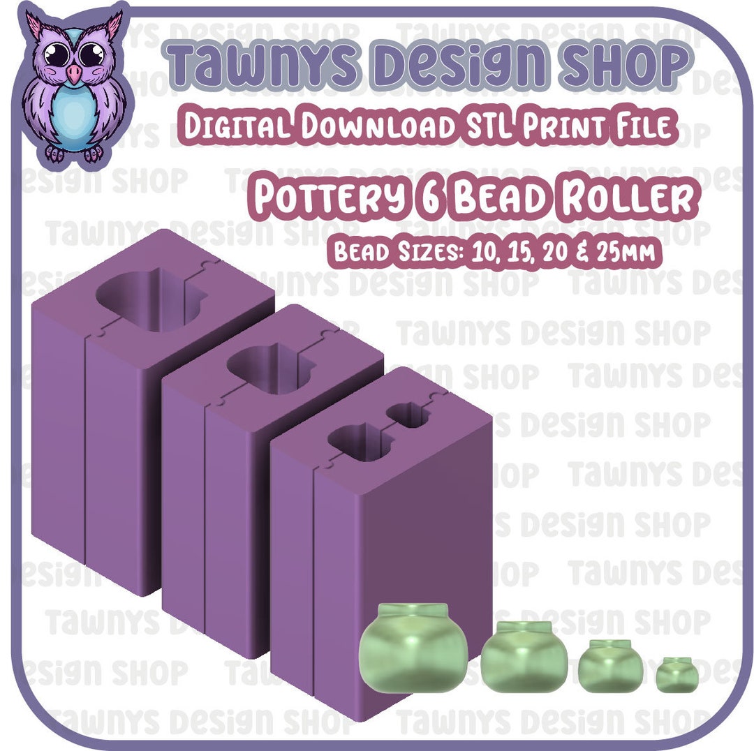 Pottery 6 Polymer Clay Bead Roller Stl Files Bead Making Tool Bead ...